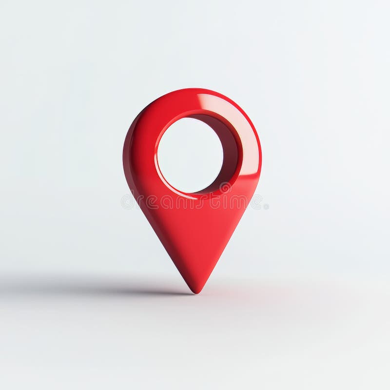 Location Map Pointer Pin in 3D Isolation on White Background Stock ...