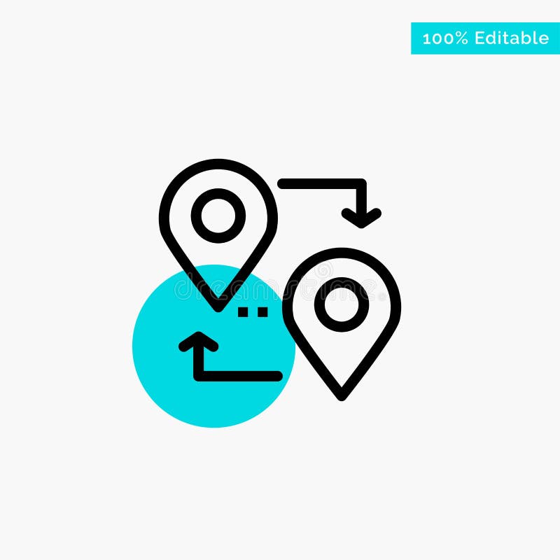 Location, Map, Pointer, Travel Turquoise Highlight Circle Point Vector ...