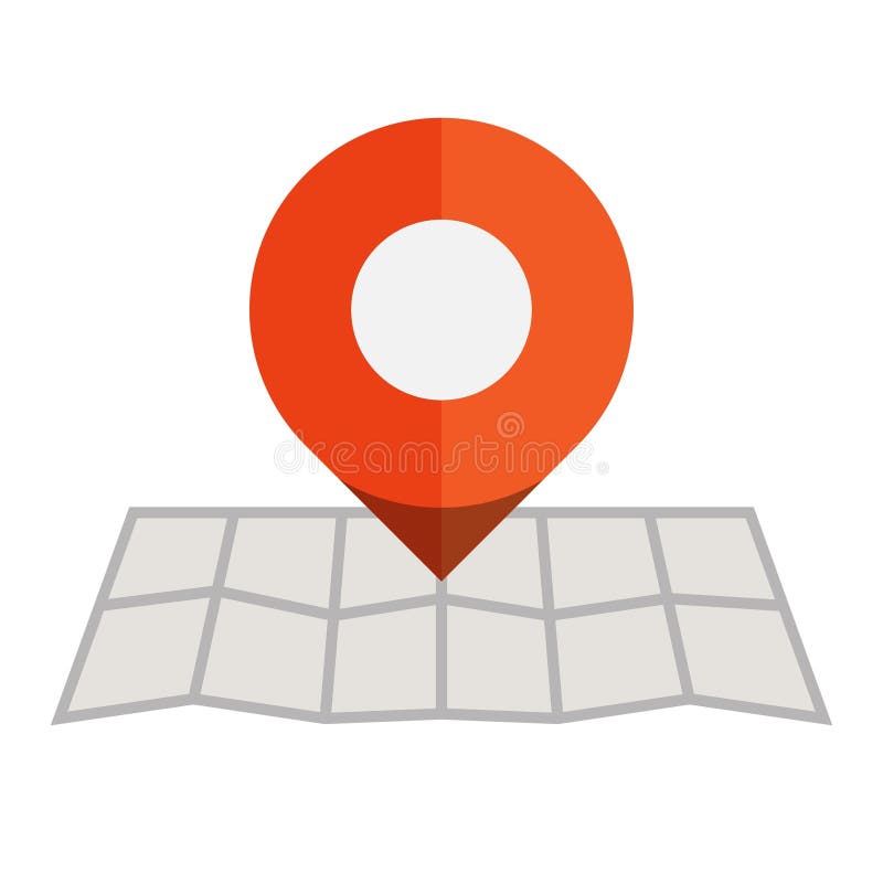 Location Map Pointer with White Dot on a Gray Map Stock Vector ...