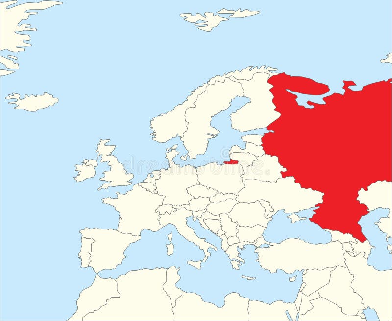 Location Map Of The Russian Federation European Part Europe Stock Vector Illustration Of