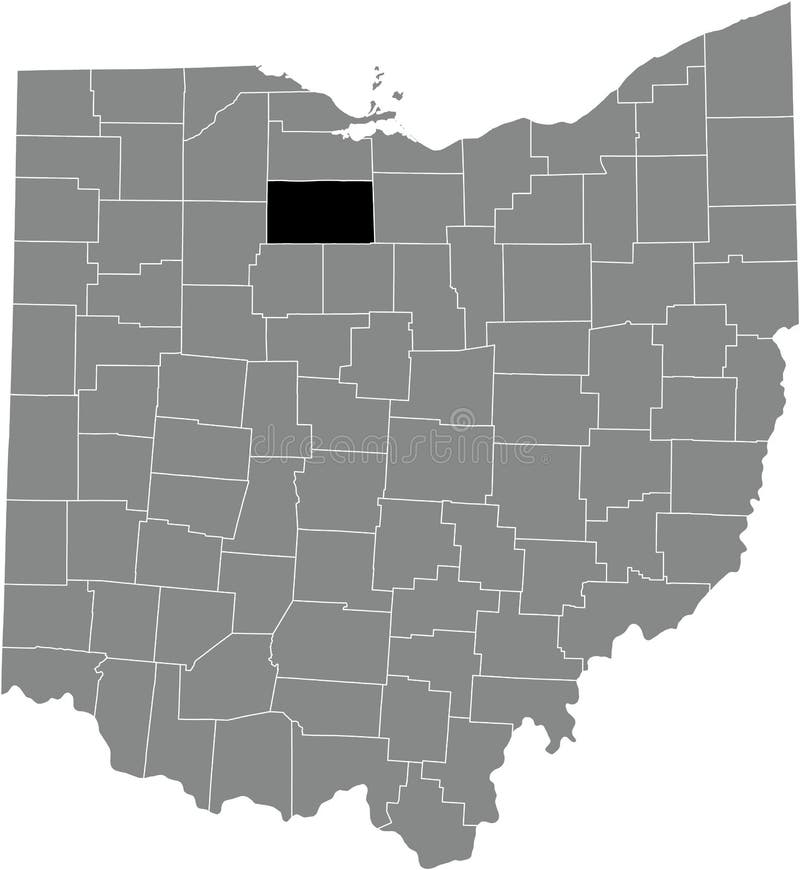 Location Map of the Seneca County of Ohio, USA Stock Vector ...