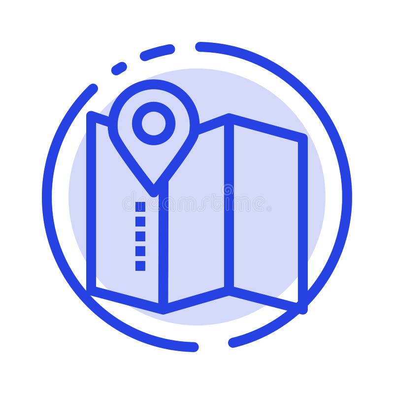 Location, Map, Service Pin Blue Dotted Line Line Icon Stock Vector ...