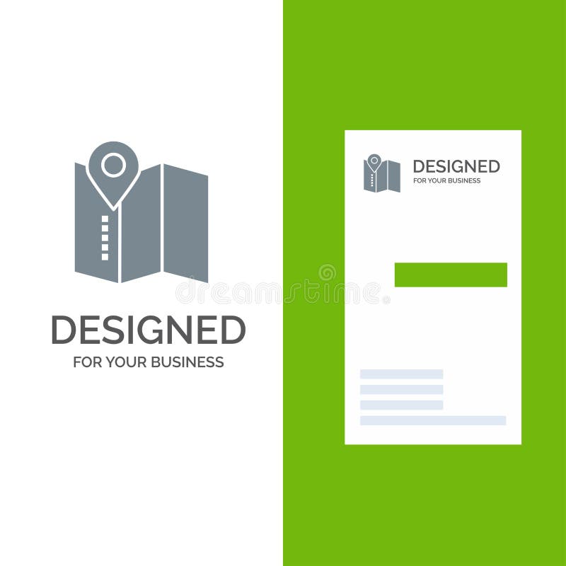 Location, Map, Service Pin Grey Logo Design and Business Card Template ...