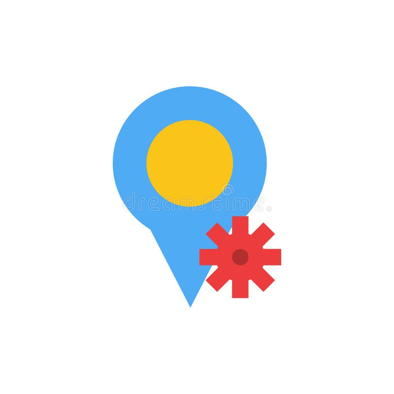 Location, Map, Settings Flat Color Icon. Vector Icon Banner Template ...