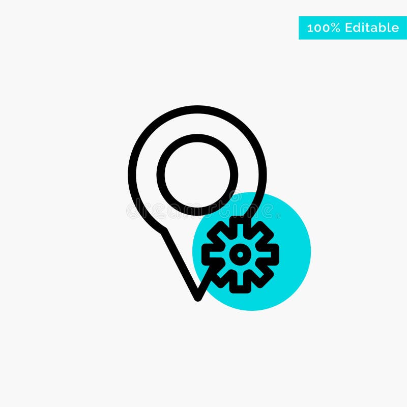 Location, Map, Settings Turquoise Highlight Circle Point Vector Icon ...