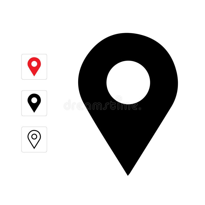 Black Marker with a White Dot on it, Location Icon Clip Art. Stock ...