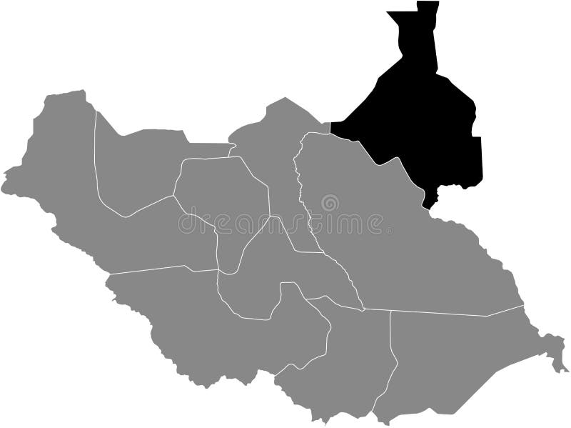 Location Map of the Upper Nile State of South Sudan Stock Vector ...