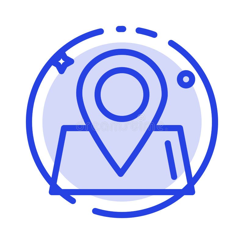 Location, Map, Way, World Blue Dotted Line Line Icon Stock Vector ...