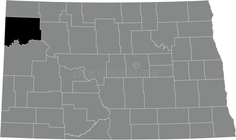 Location Map of the Williams County of North Dakota, USA Stock Vector ...