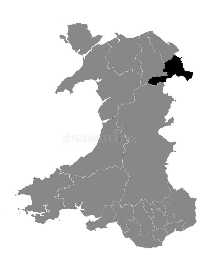 Location Map of Wrexham County Borough Stock Vector - Illustration of ...