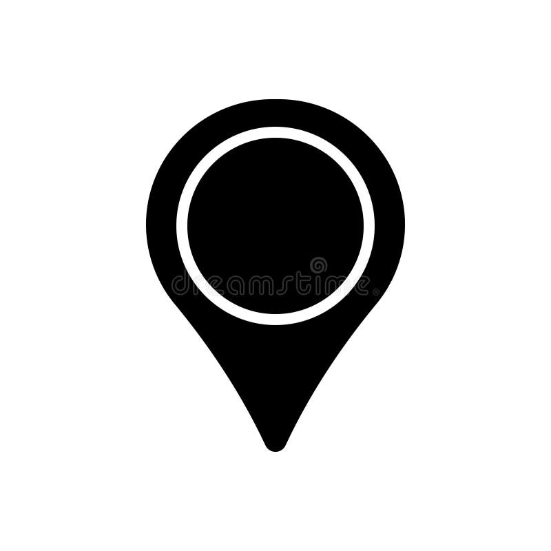 Black Solid Icon for Location Mark, Place and Gps Stock Illustration ...