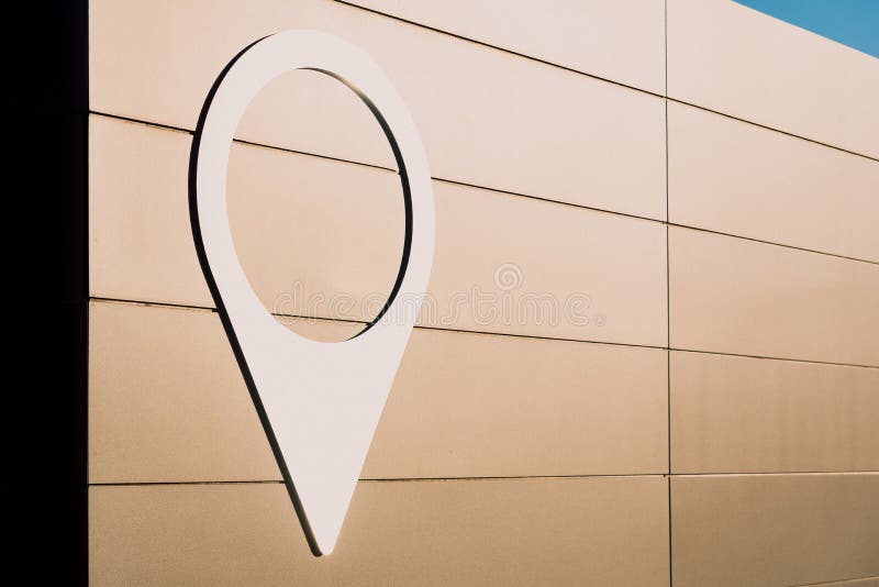 Location Mark on the Metal Wall of a Building Stock Photo - Image of ...