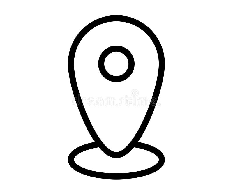 Location Mark Pin Single Isolated Icon with Outline Line Style Stock ...