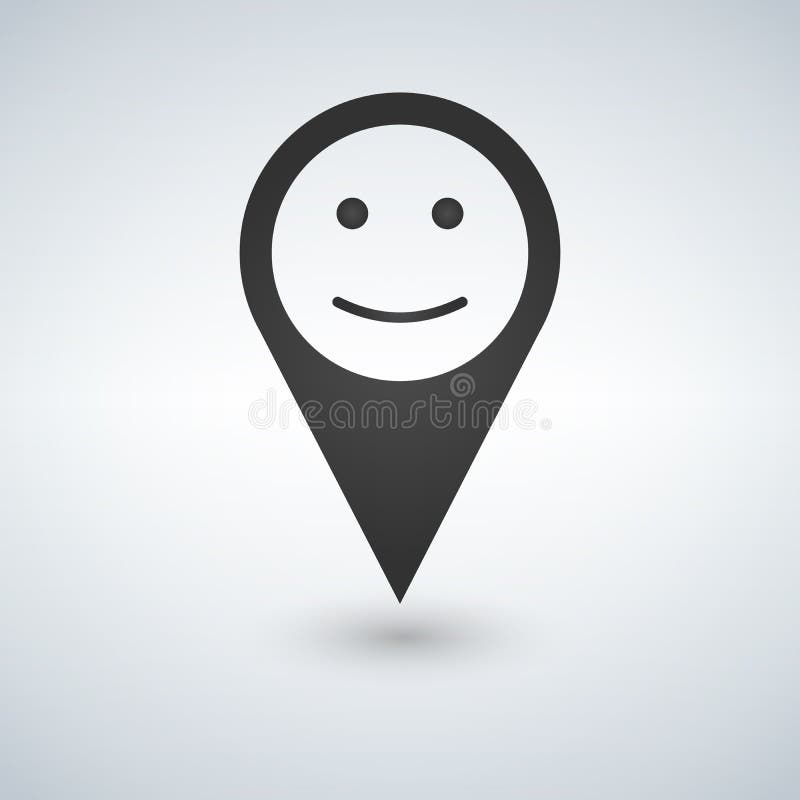 Location Marker with Happy Face. Vector Illustration Stock Illustration ...