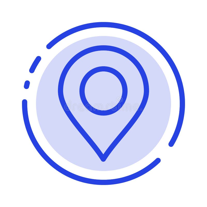 Location, Marker, Pin Blue Dotted Line Line Icon Stock Vector ...