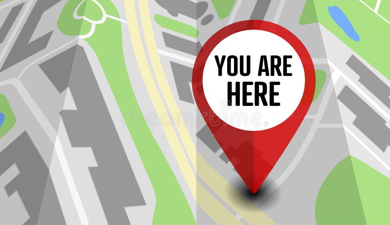Location Marker with Text YOU are HERE on Generic Map Stock Vector ...