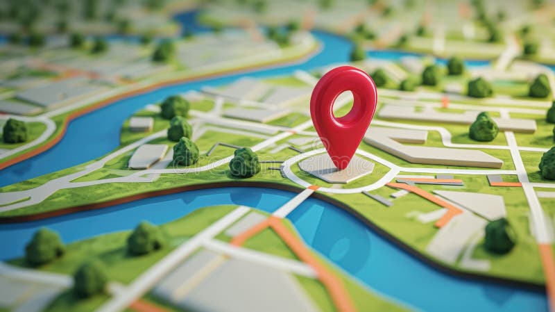 Location Marking on Paper Map, Concept of Navigation, Find Your Way ...