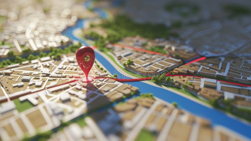 Location Marking on Paper Map, Concept of Navigation, Find Your Way ...