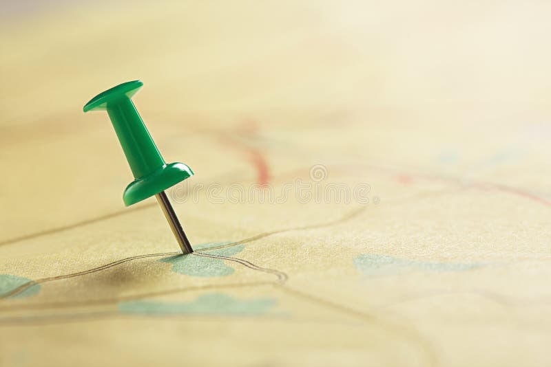 Location Marking with Pin on Map. Travel and Journey Concept Stock ...
