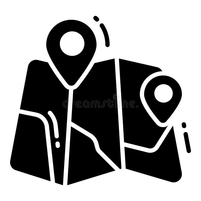 Location Marks Glyph Icon, Map and Location Icon Stock Vector ...
