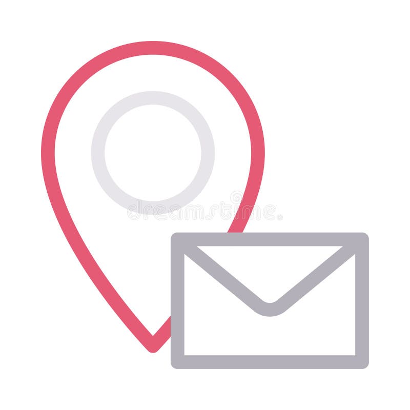 Location Message Vector Color Line Icon Stock Illustration ...