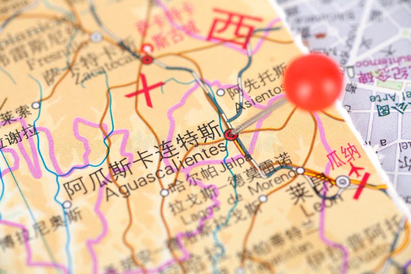 Location of the Mexican City of Aguascalientes on the Map Editorial ...