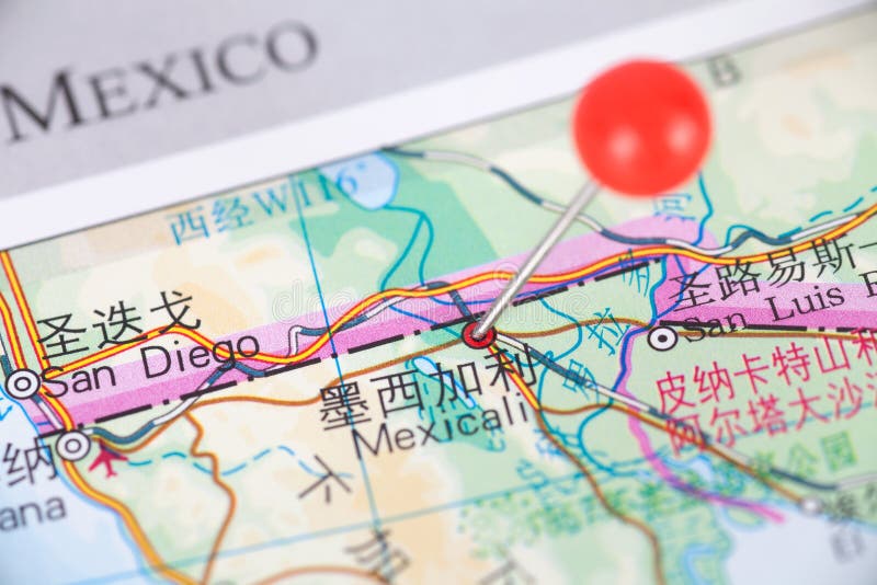 The Location of the Mexican City of Mexicali on the Map Editorial ...
