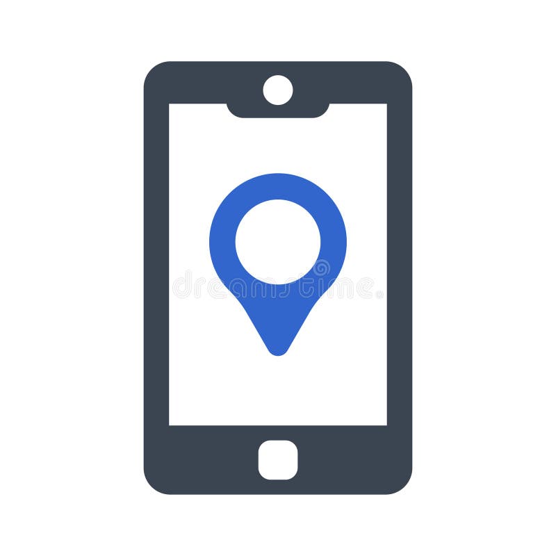 Location on mobile icon stock vector. Illustration of smart - 212679606