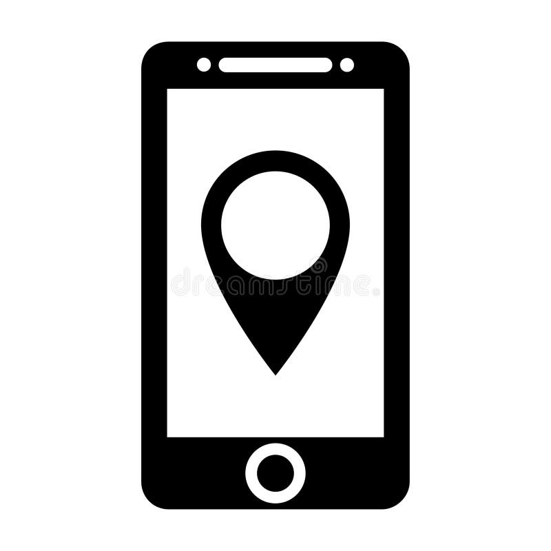 Location on Mobile Icon stock vector. Illustration of graphic - 270572404