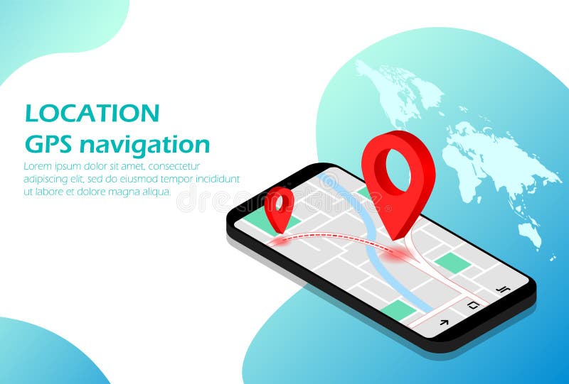 Gps Location Mobile Phone App Button Icon Vector Stock Vector ...