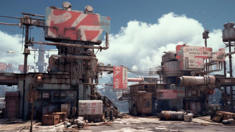 Location for a Modern AAA Game Stock Photo - Image of building ...