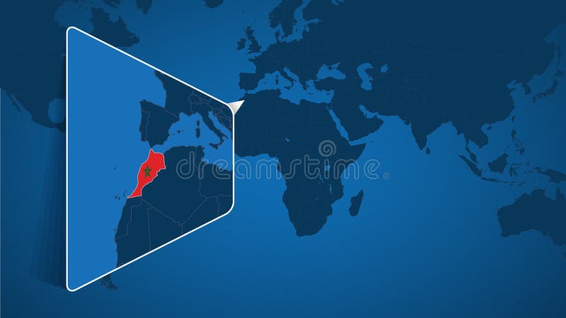Location of Morocco on the World Map with Enlarged Map of Morocco with ...