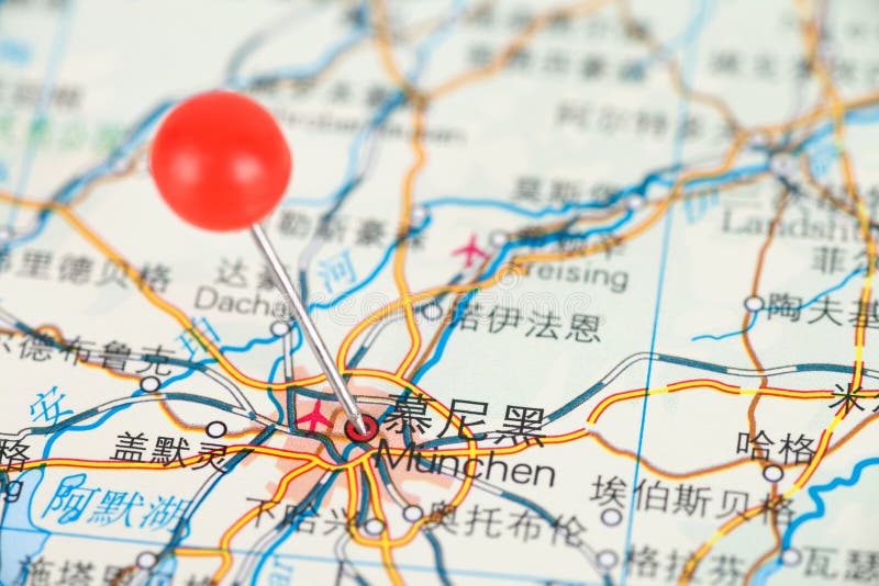 The Location of Munich on the Map Stock Image - Image of destination ...
