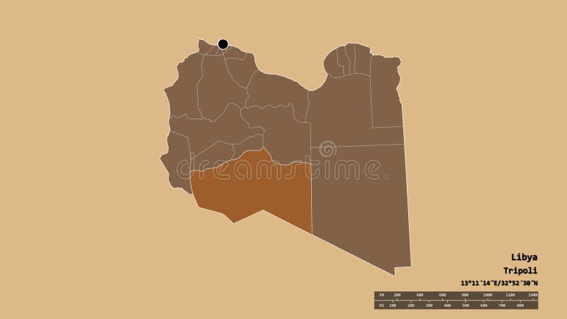 Location of Murzuq, District of Libya,. Pattern Stock Illustration ...