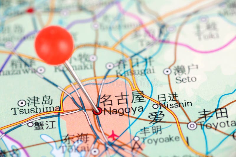 The Location of Nagoya on the Map Stock Image - Image of asia, tourism ...