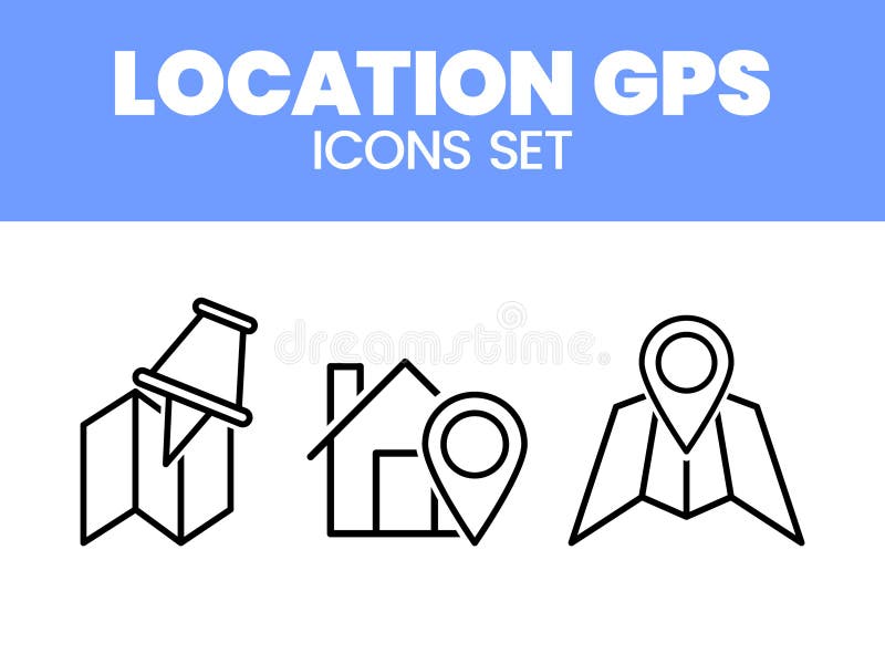 Location Navigation Icon Sets Vector Illustration GPS Map Icon Sets ...