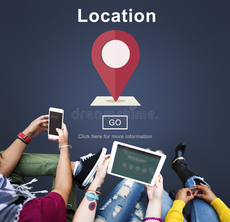 Location Navigation Information Direction Destination Concept Stock ...