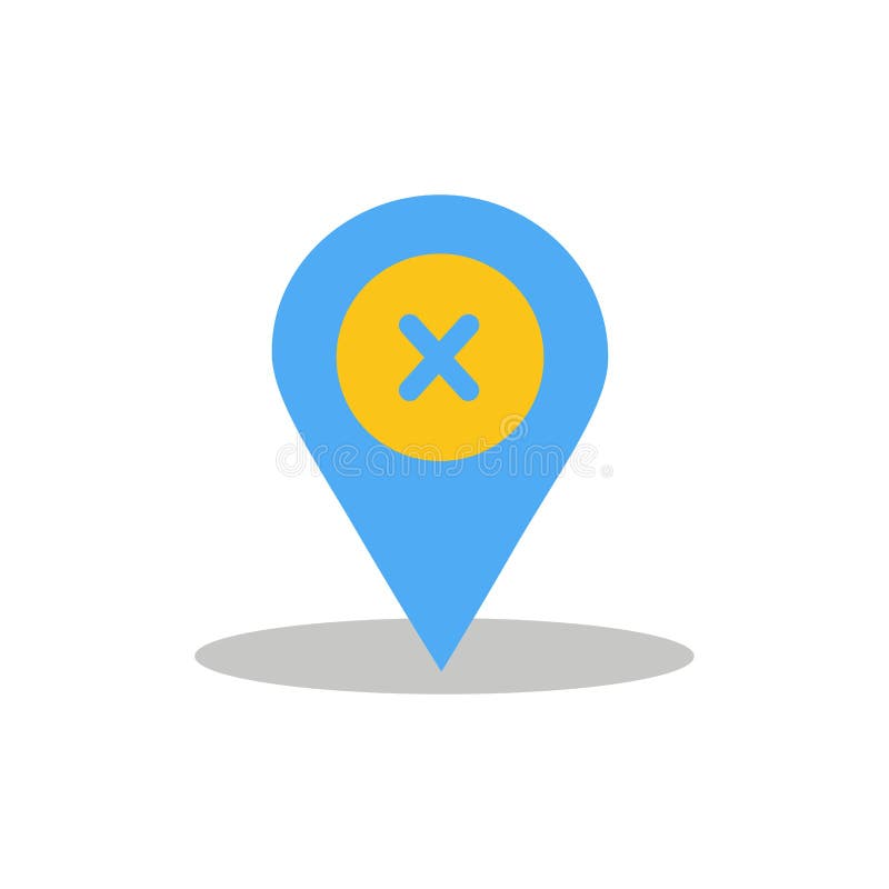 Location, Navigation, Place, Delete Flat Color Icon. Vector Icon Banner ...
