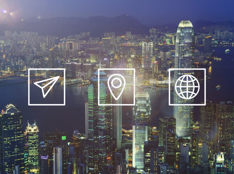 Location Navigation Travel Trip Place Journey Concept Stock Photo ...