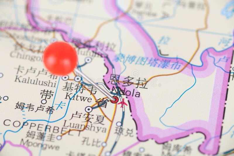 The Location of Ndola in Zambia on the Map Editorial Photography ...