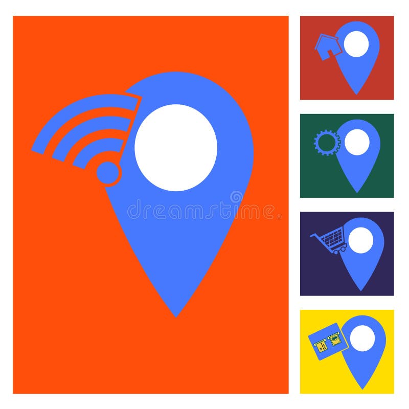 Location Notification Icon Stylish Flat Design Stock Vector ...