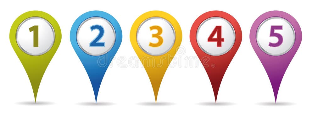 Location number pins stock vector. Illustration of graphic - 23033370