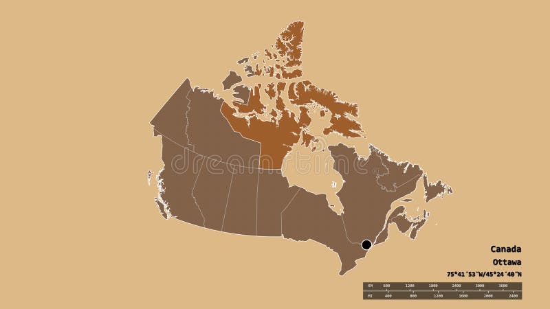 Location of Nunavut, Territory of Canada,. Pattern Stock Illustration ...