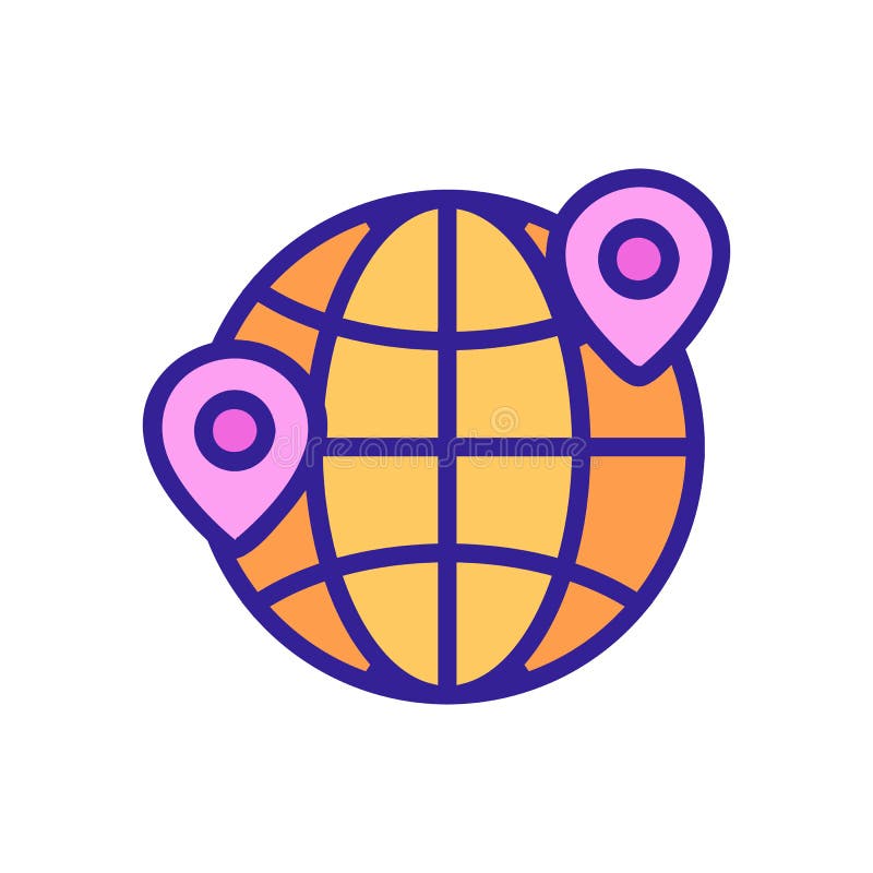 Location of Objects Icon Vector. Isolated Contour Symbol Illustration ...