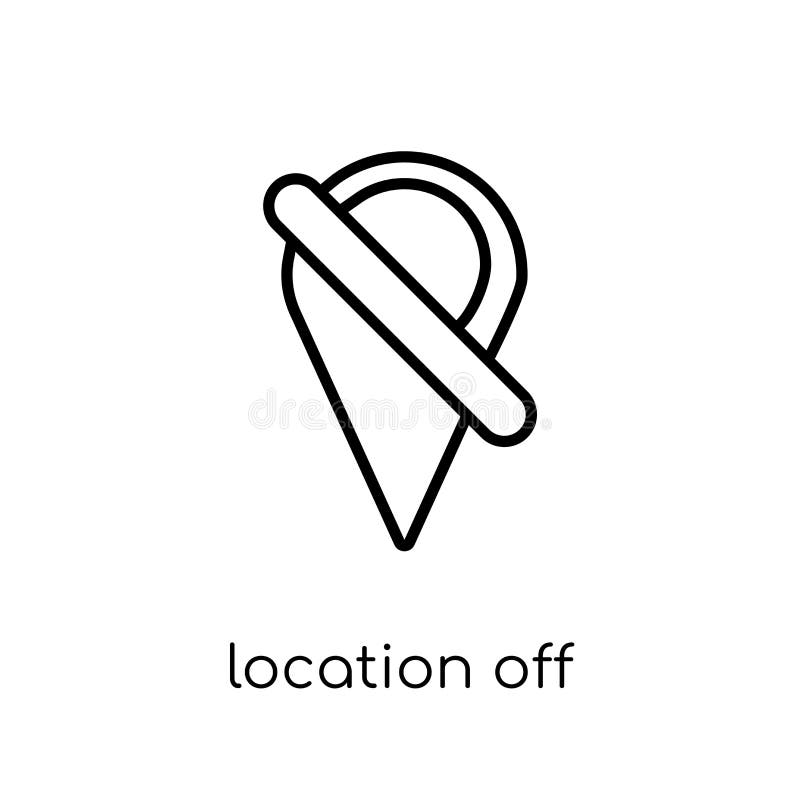 Location Off Icon. Trendy Modern Flat Linear Vector Location Off Stock ...