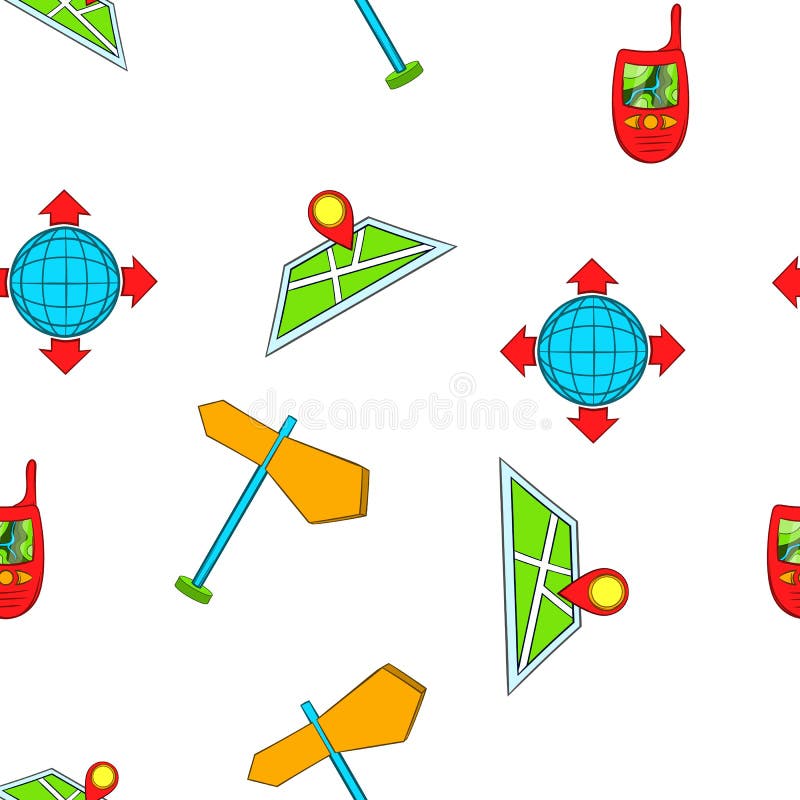 Location Pattern, Cartoon Style Stock Vector - Illustration of graphic ...