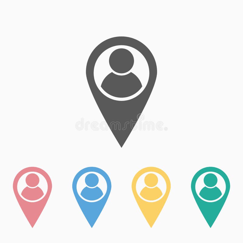 Location People Icon Vector or Person Map, Pin, Pointer, Marker Flat ...