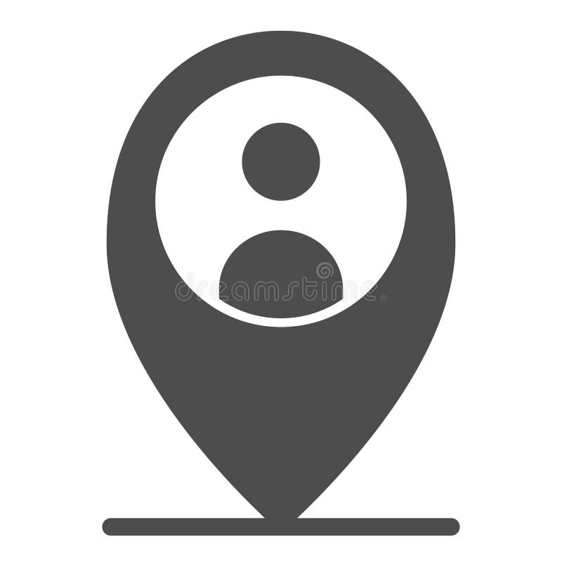 Location Person Line Icon. Map Pin with Man Vector Illustration ...