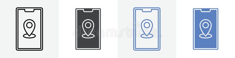 Location in Phone Icon Vector Set Use for Web Ui or App Stock Vector ...