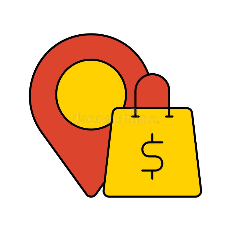 Location Pin, Pin, Bag, Online Delivery Icon Stock Vector ...